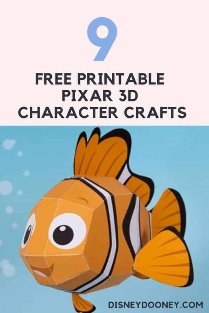 9 Free Printable Pixar 3D Character Crafts - Disney Dooney and Bourke Guide
